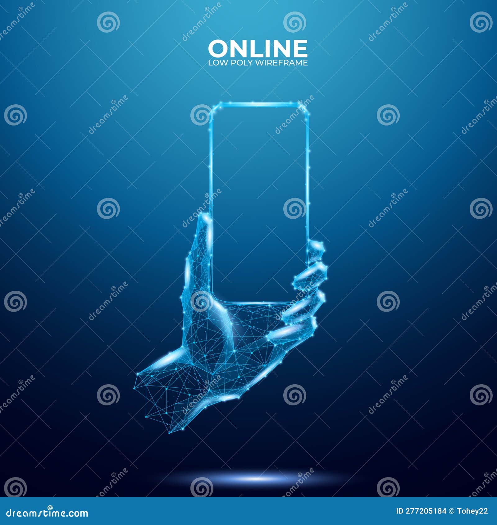 Abstract Hand Holding Phone in Polygons. Stock Vector - Illustration of ...