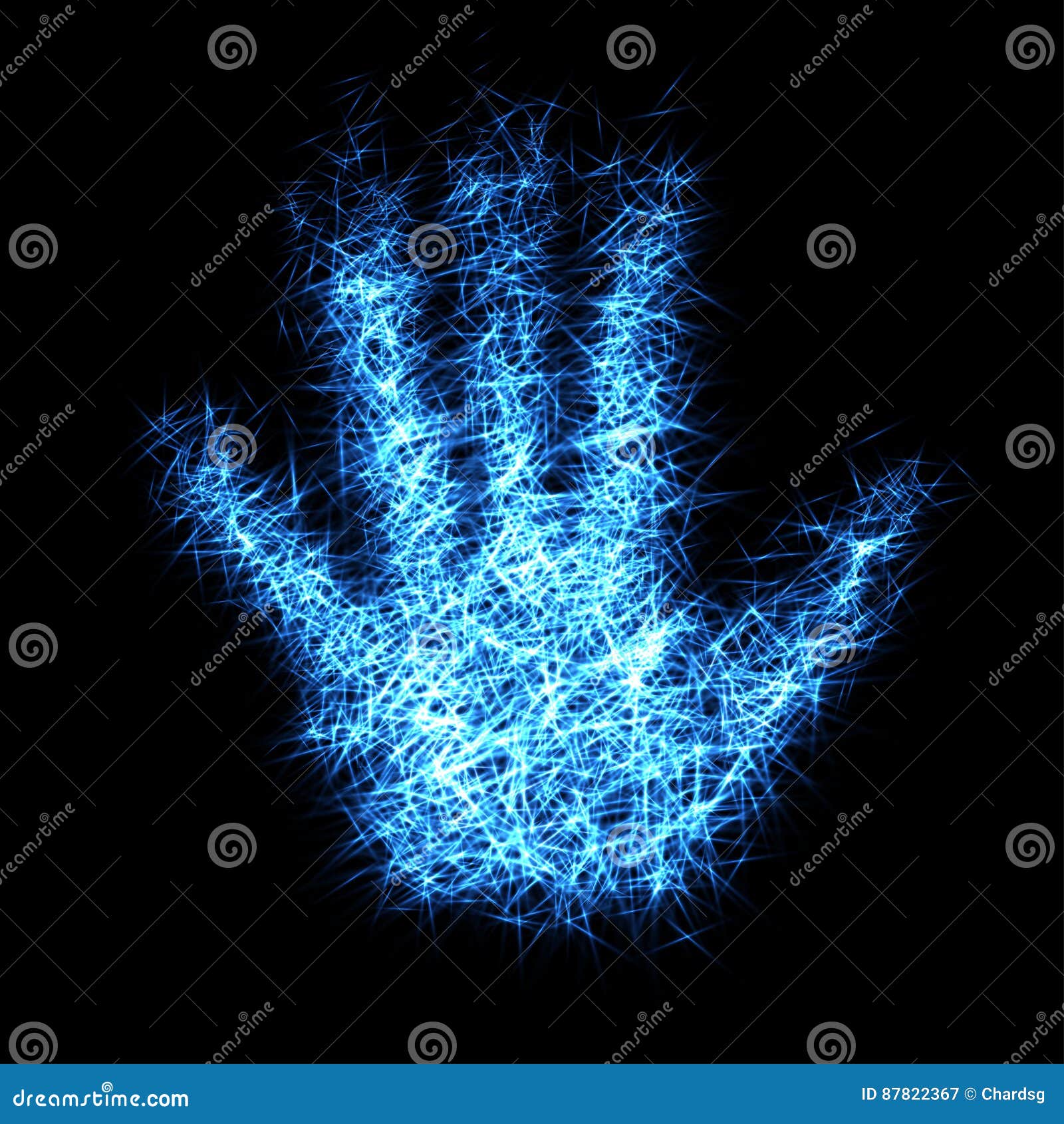 Abstract Hand from Light Particles, 3D Arm. Vector Illustration. Stock ...