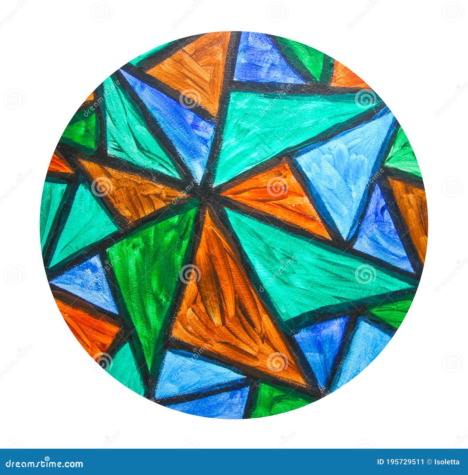 Abstract Hand Painted Colorful Round Pattern Stock Image - Image of ...