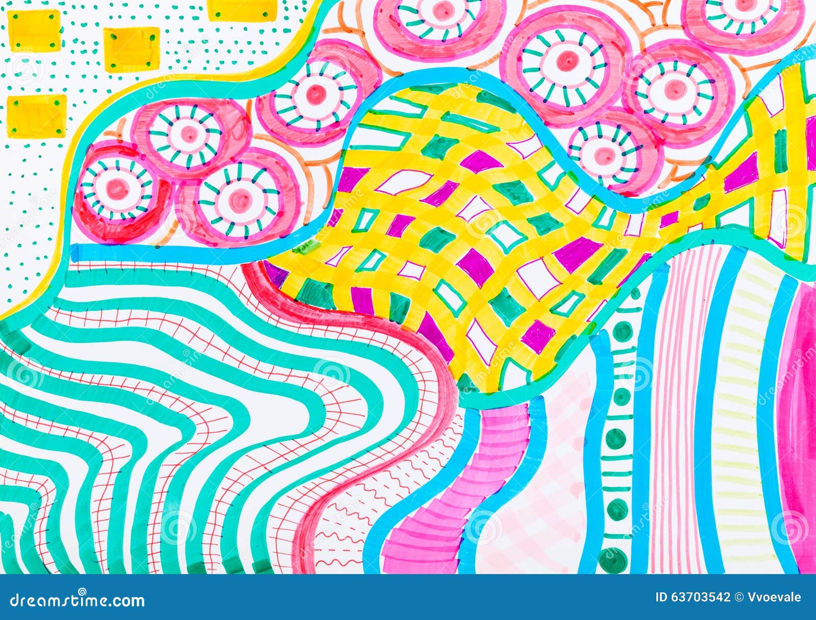 Abstract Hand-painted Felt-tip Pen Drawing Stock Illustration ...