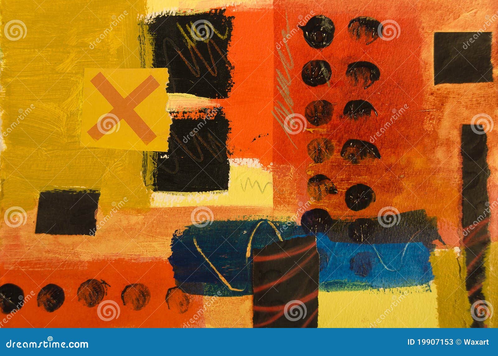 Abstract Hand-painted Geometric Pattern Stock Image - Image of textured ...