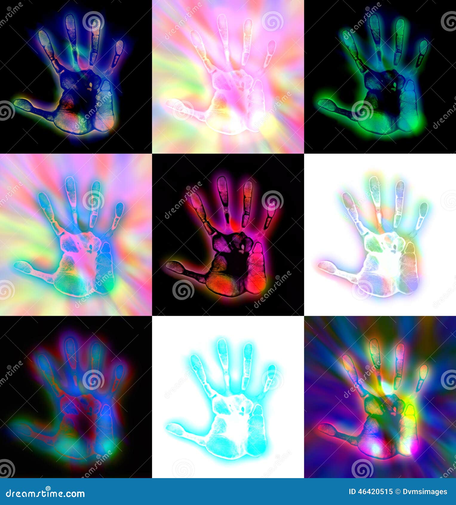 Glowing Handprint Aura Backgrounds Stock Illustration | CartoonDealer ...