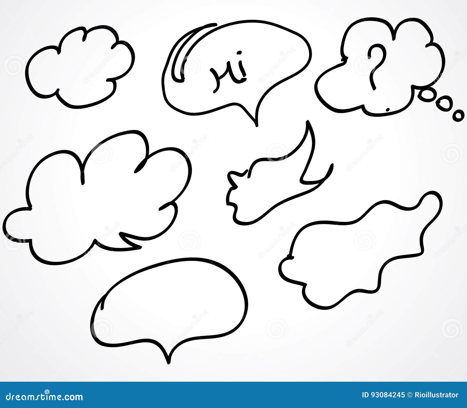 Abstract Hand Sketch Call Out Shapes Illustration Stock Vector ...