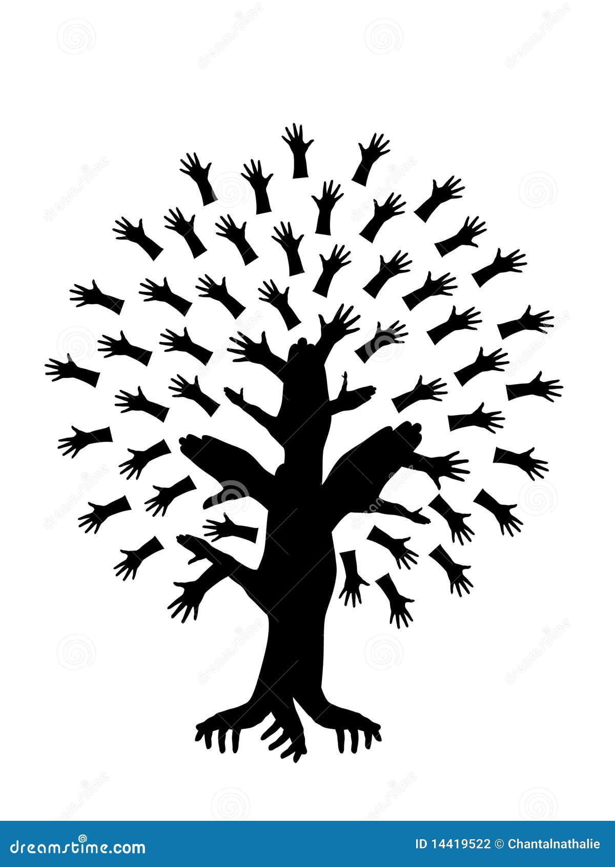 Abstract hand tree stock vector. Illustration of design - 14419522