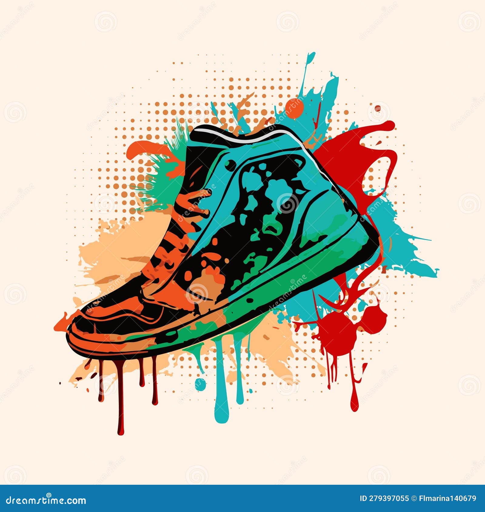Abstract Hand Written Graffiti Style Word Sneaker Vector Illustration ...
