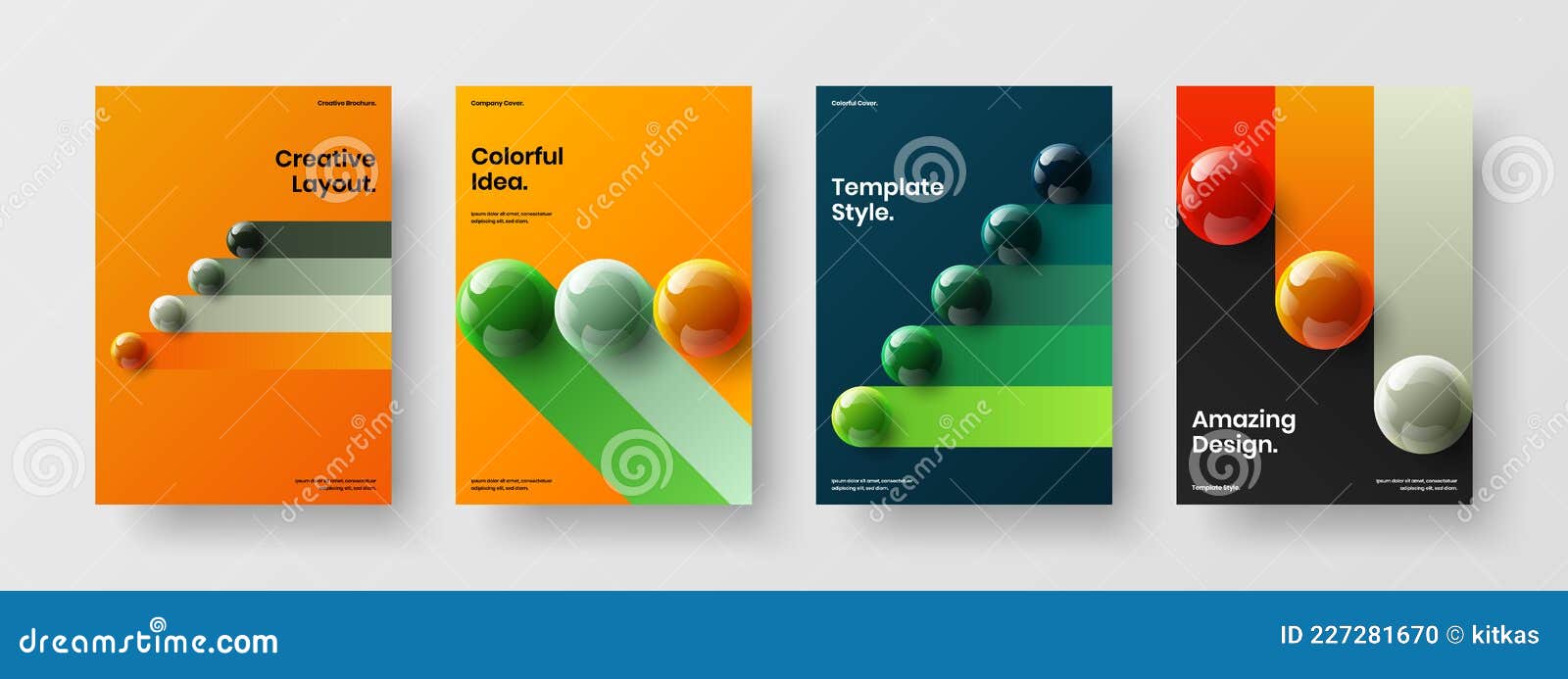 Abstract Handbill A4 Vector Design Template Bundle Stock Vector ...