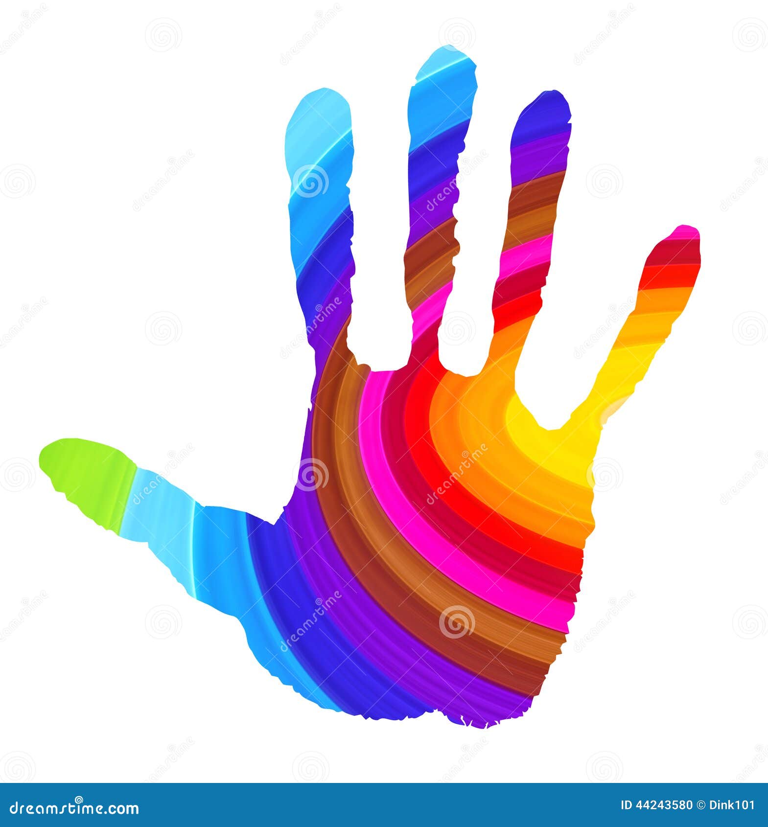Abstract Handprint in Vibrant Colors Stock Illustration - Illustration ...