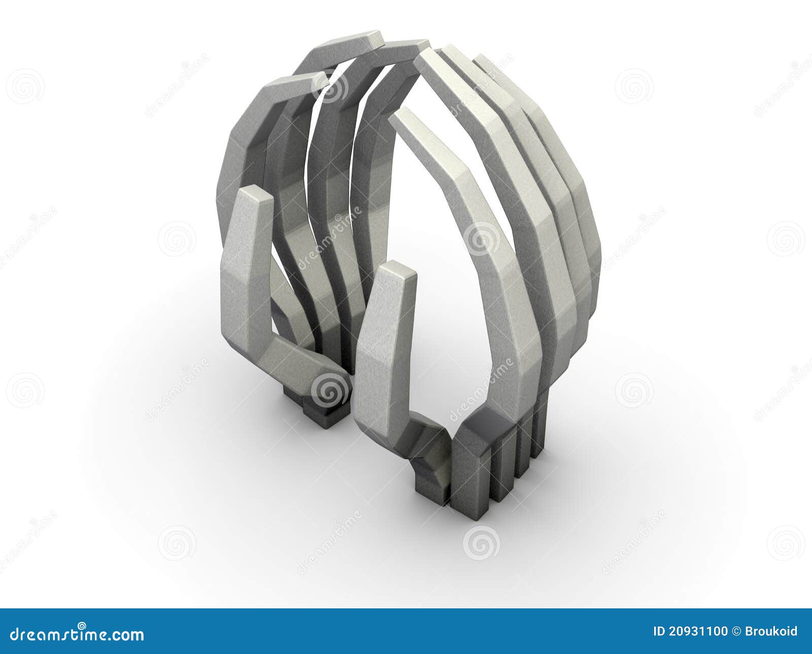Abstract hands sculpture stock illustration. Illustration of gray ...