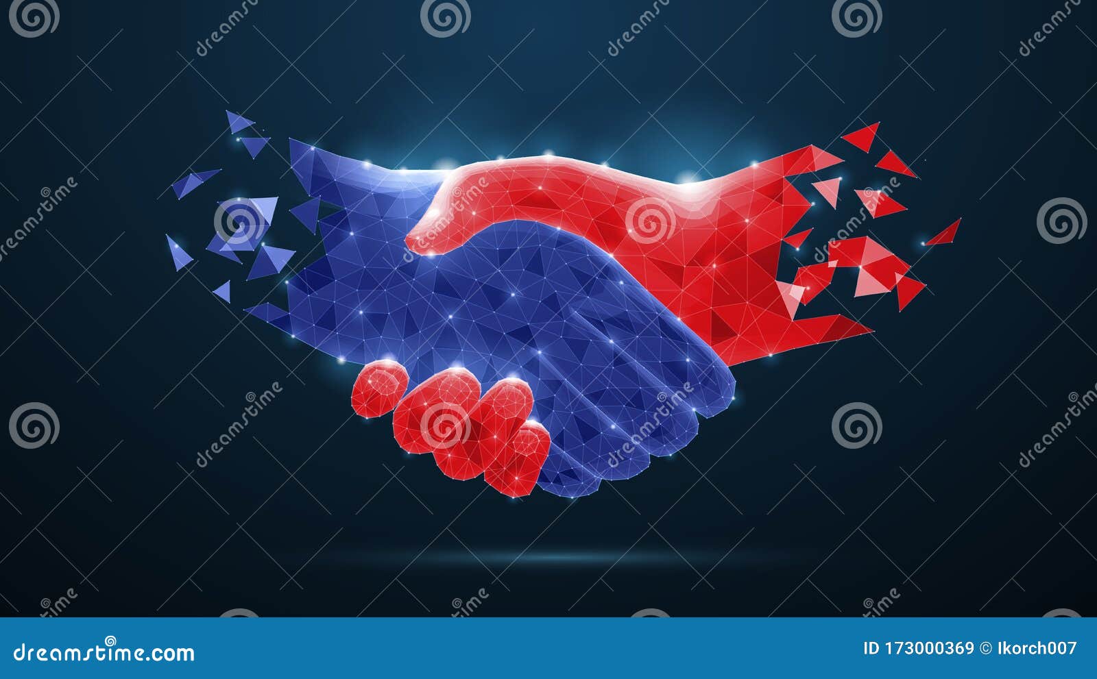 Abstract Handshake on Blue Vector Illustration or Background Stock ...