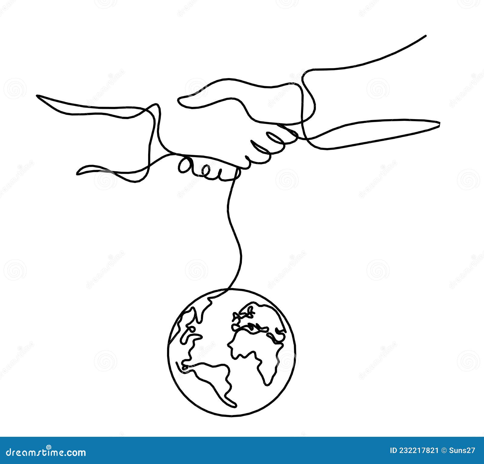 Abstract Handshake and Globe Stock Vector - Illustration of handshake ...