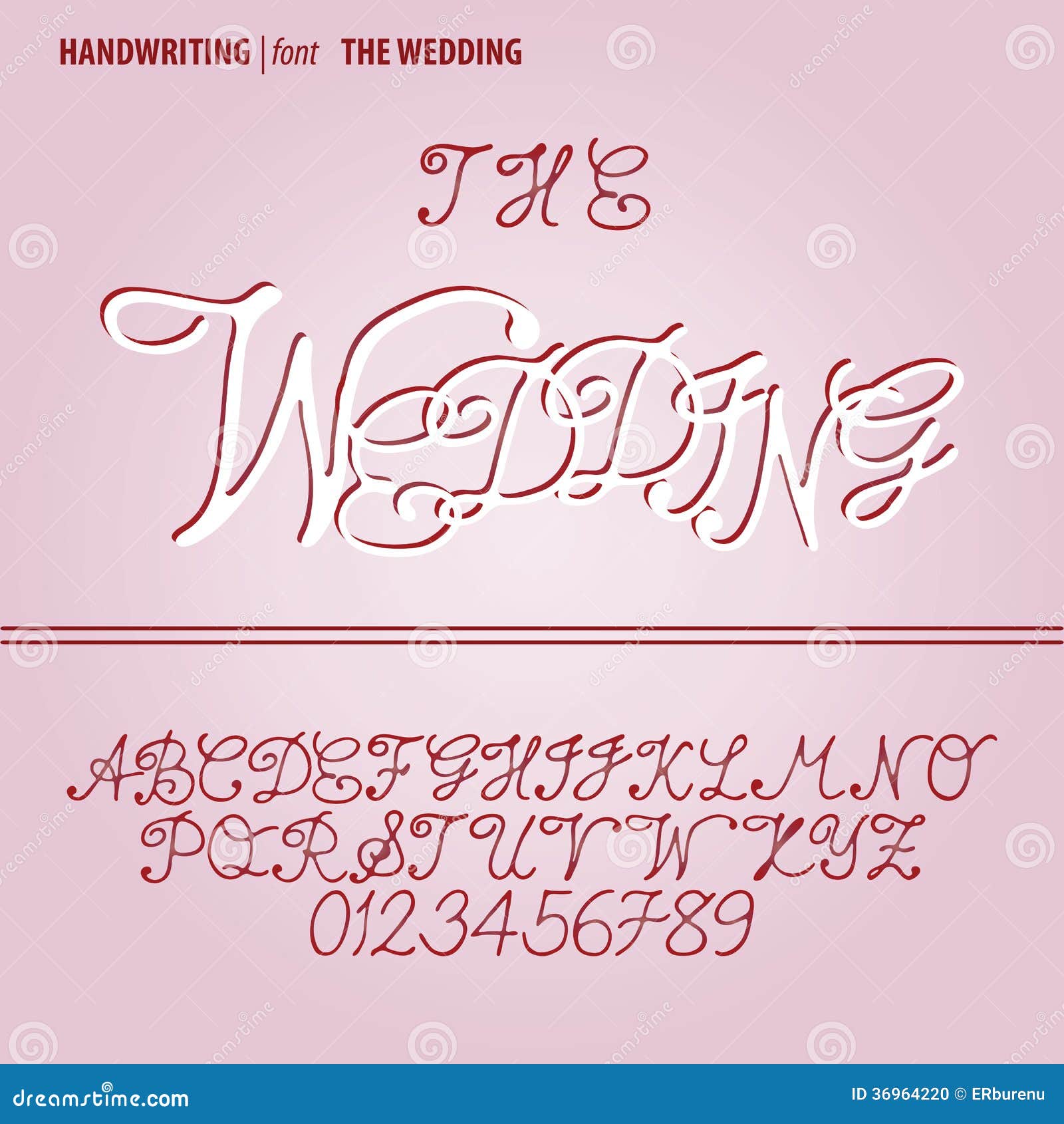 Abstract Handwriting Alphabet and Digit Vector Stock Vector ...