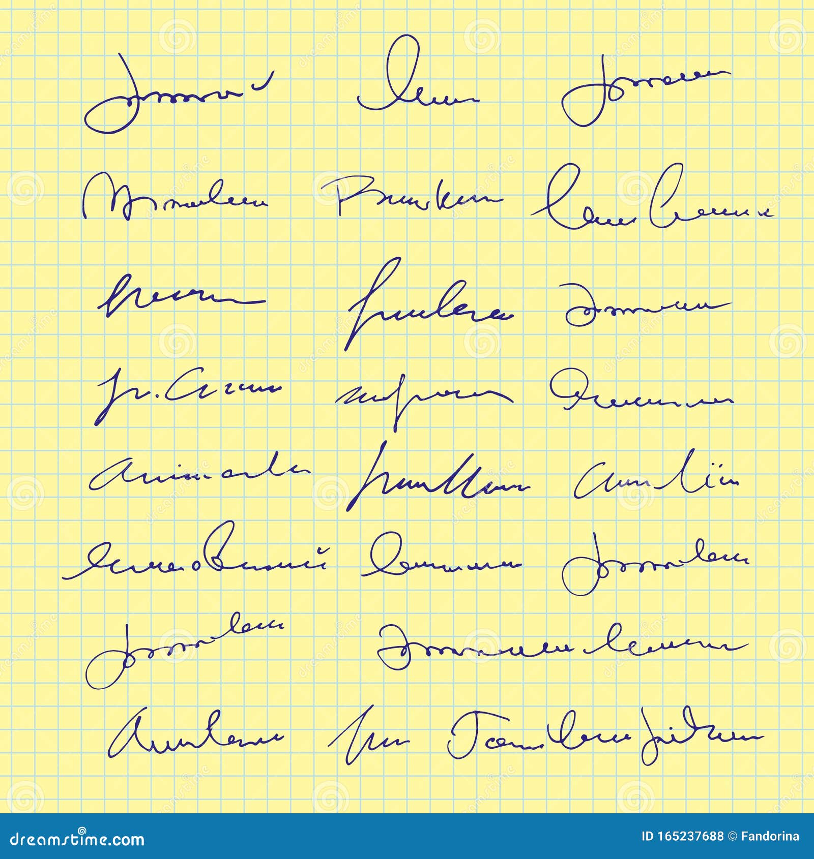 Abstract Handwritten Signatures for Design Documents Stock Photo ...