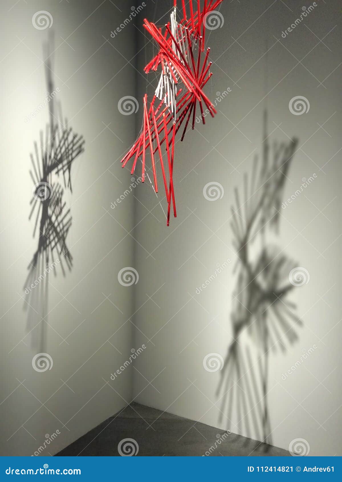 Abstract Hanging Design and Shadows from it on the Walls Stock Image ...