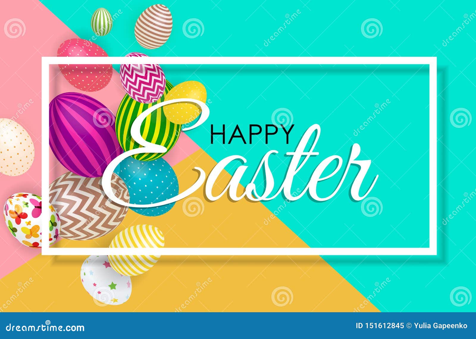Abstract Happy Easter Template Holiday Background Vector Illustration ...