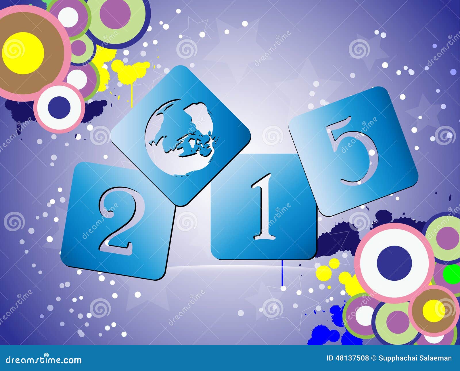 Abstract Happy New Year 2015 Stock Vector Illustration Of T Globe