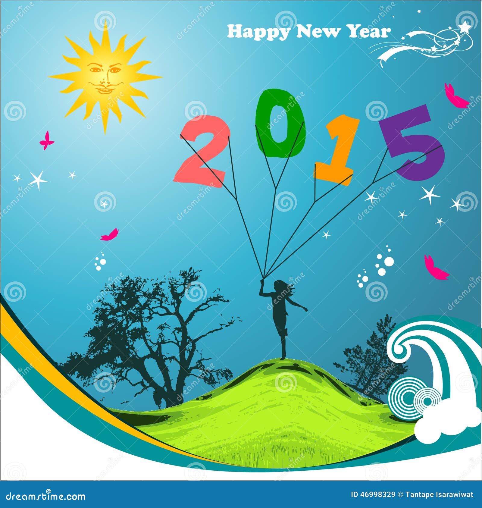 Abstract Of Happy New Year 2015 Stock Vector Illustration Of January