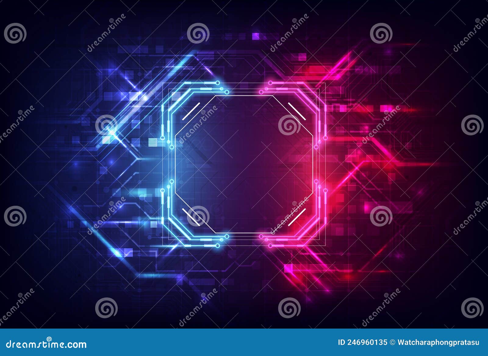Abstract Hardware And Software Background. Circuit Board, Chip ...