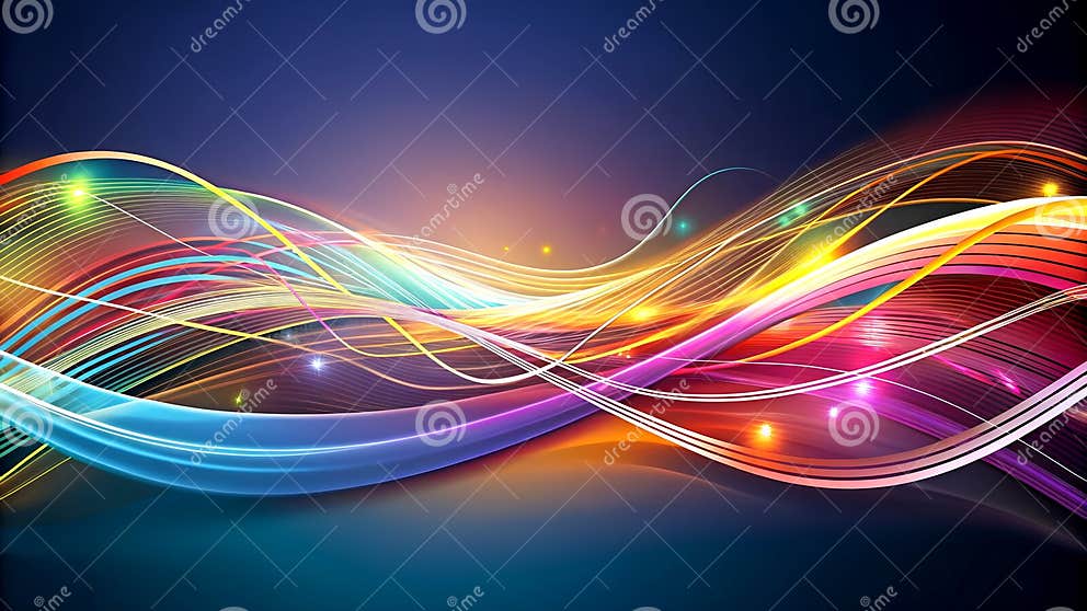 Abstract Harmony a Dance of Lines and Curves Generative Art IA Stock ...