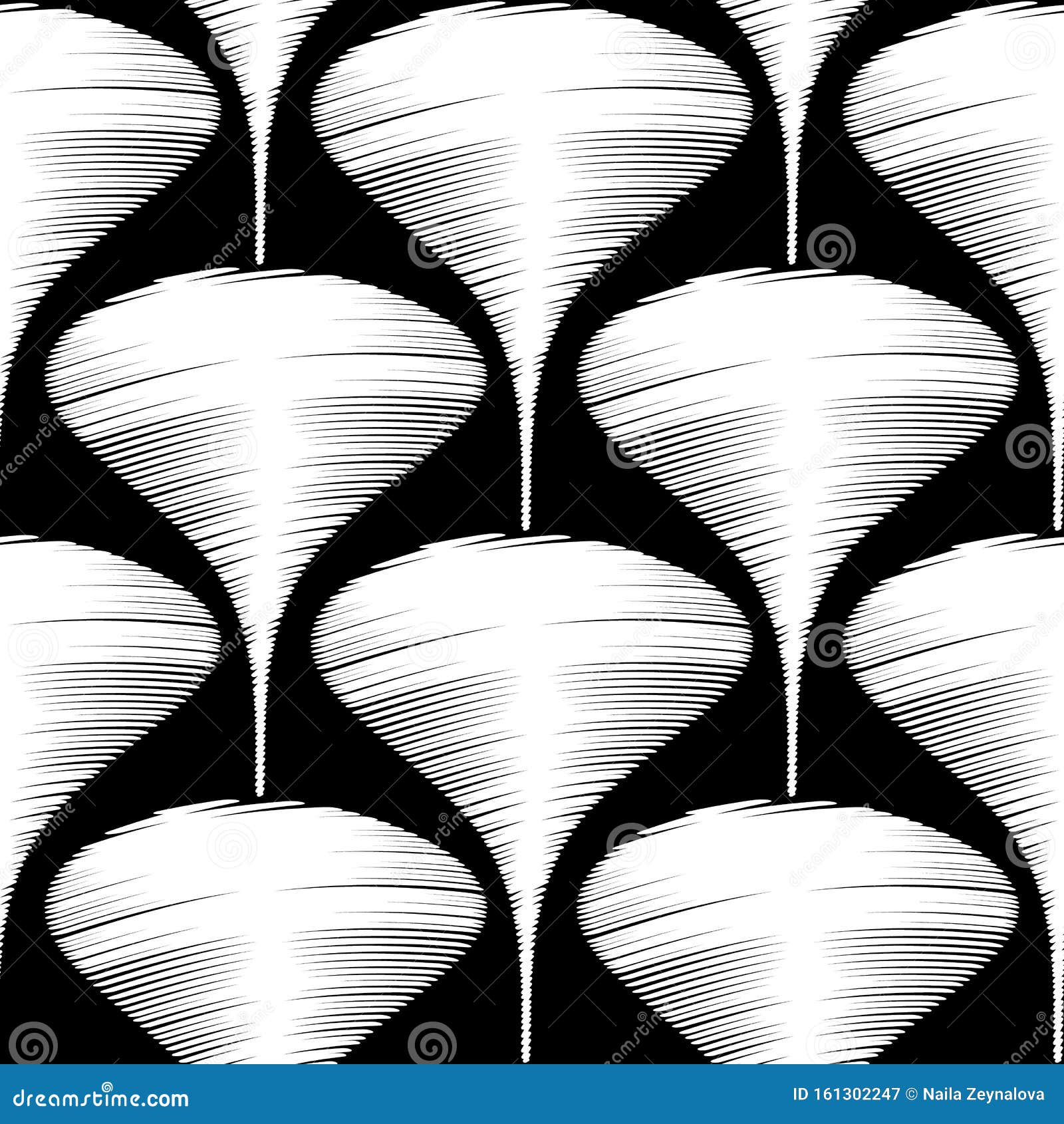 Abstract Hatched Lines Vector Seamless Pattern. Black and White ...