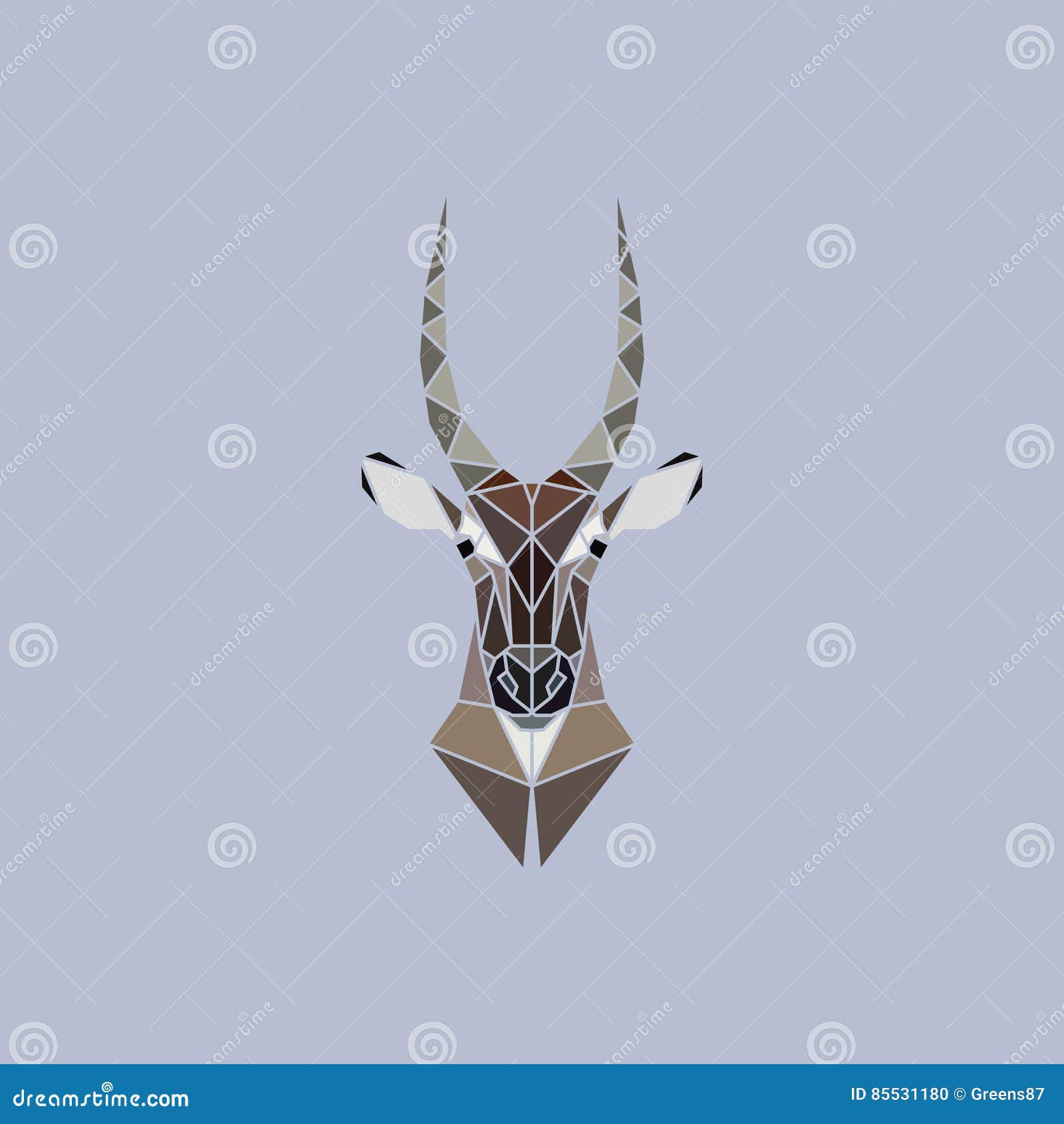 Abstract Head of African Waterbuck. Stock Vector - Illustration of ...