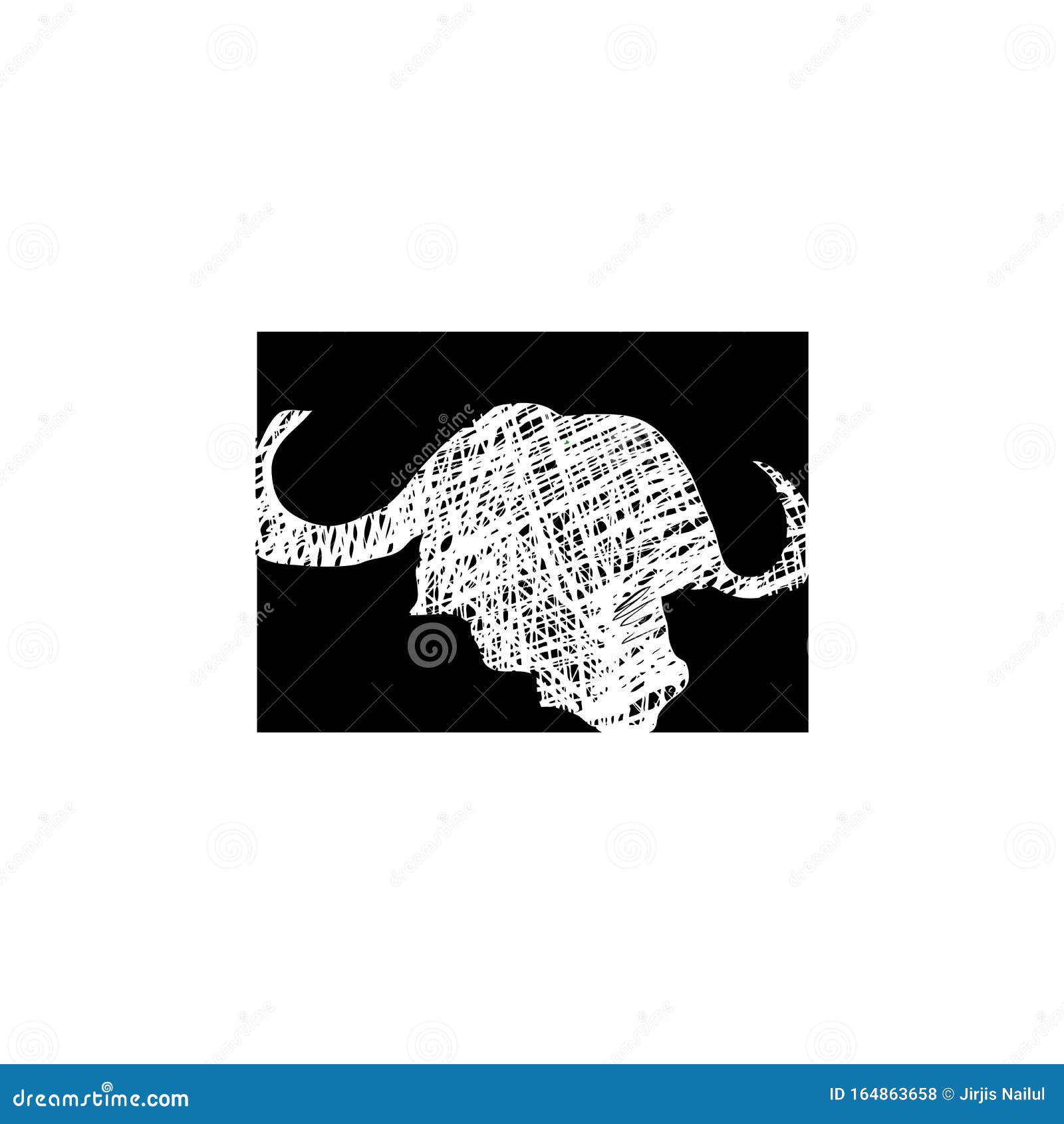 Abstract Head Buffalo Hand Drawing Stock Vector - Illustration of sign ...