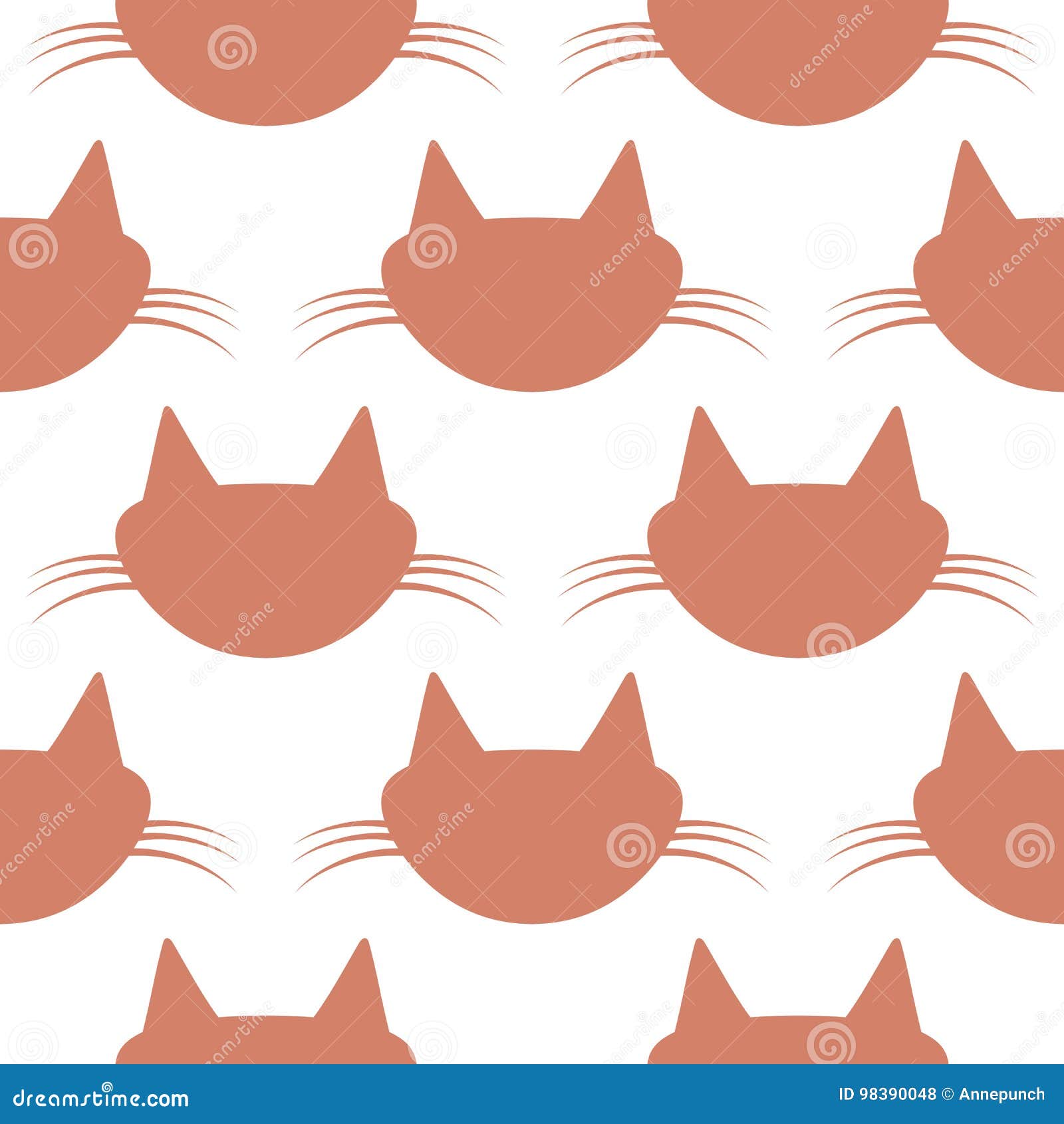 Cats With Red, Brown Spots And Black Outline, Isolated Illustration ...