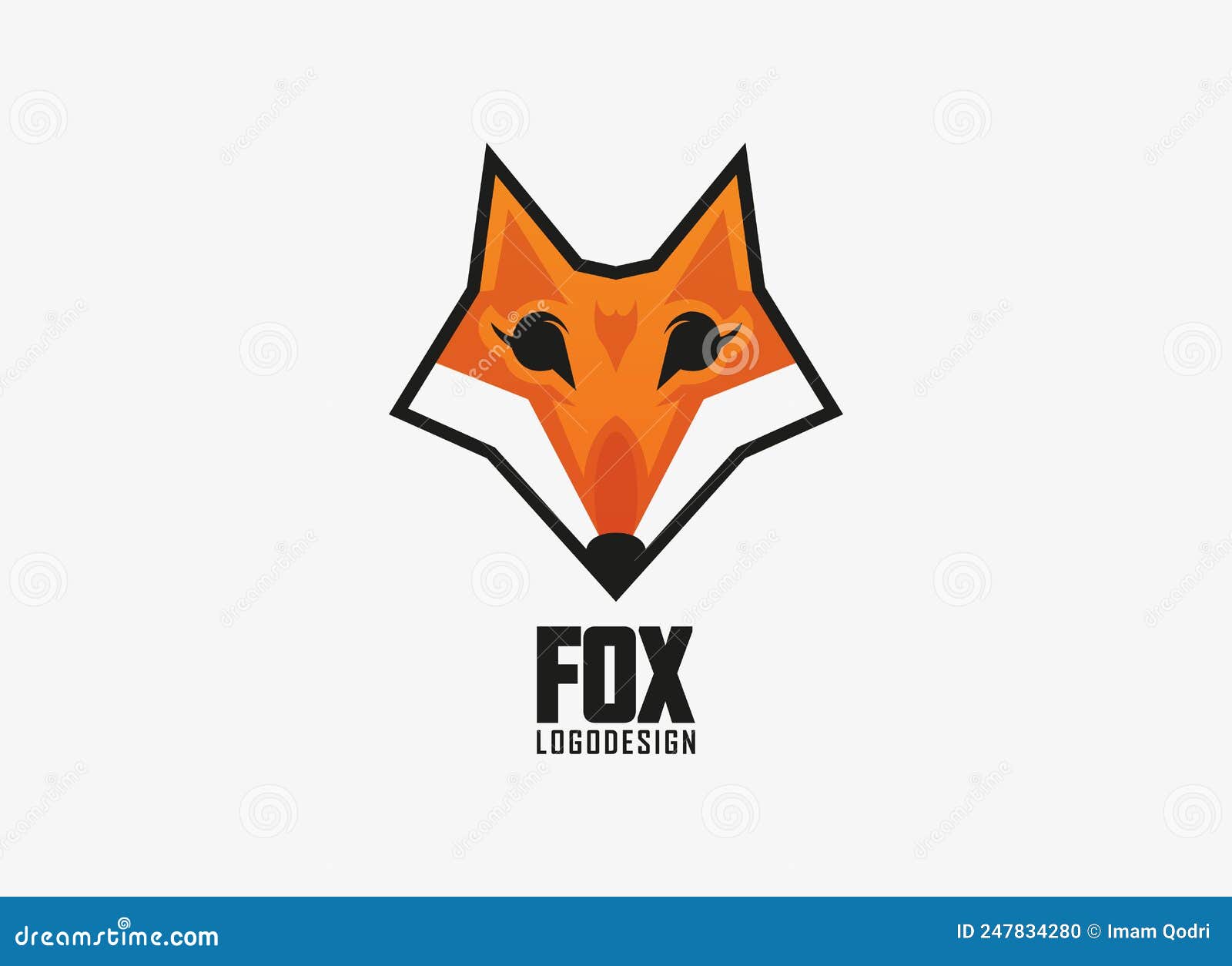 Abstract Head Fox Logo Design Stock Vector - Illustration of sign ...