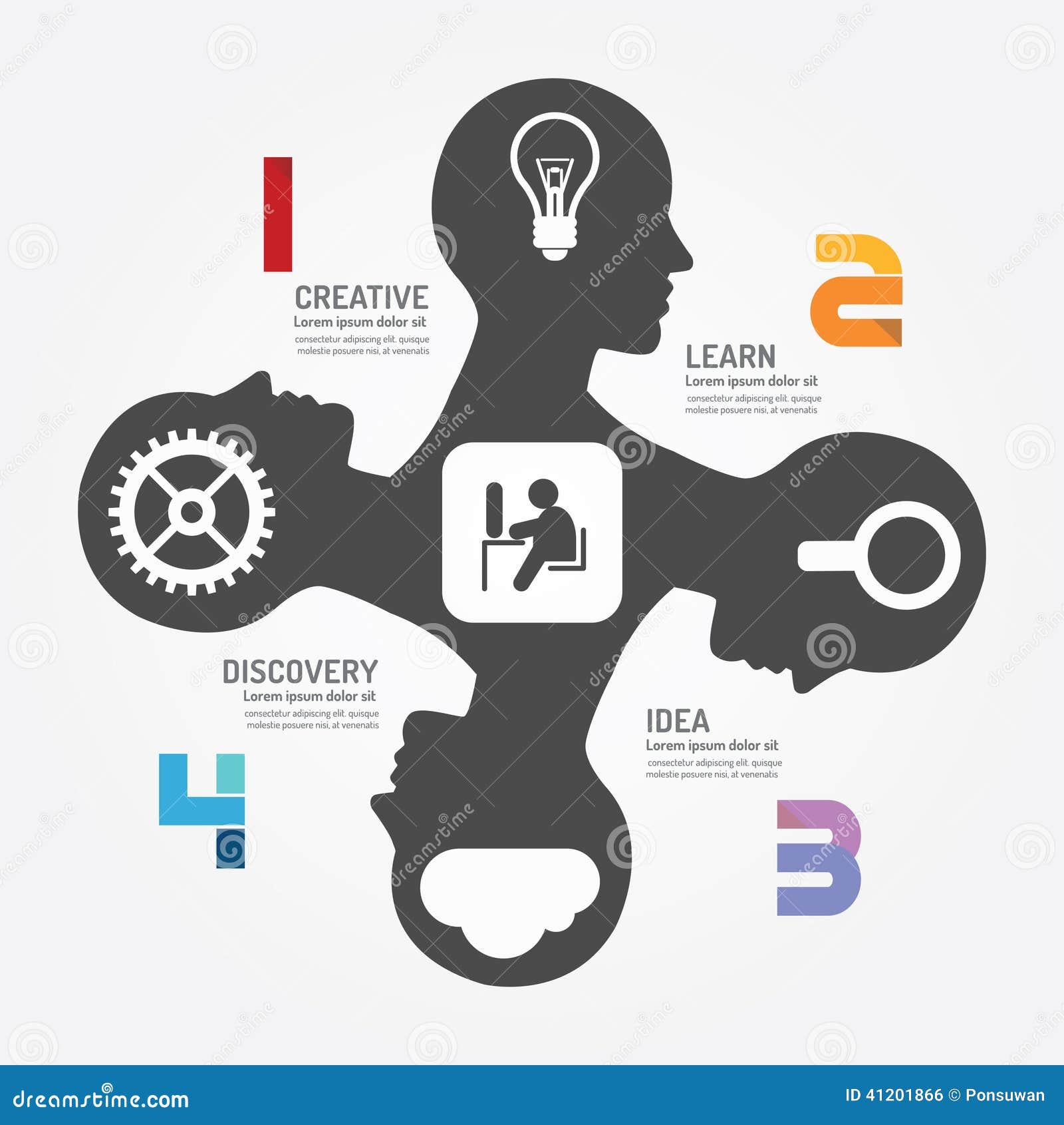 Abstract Head Infographic Template Digital Design .Vector Stock Vector ...