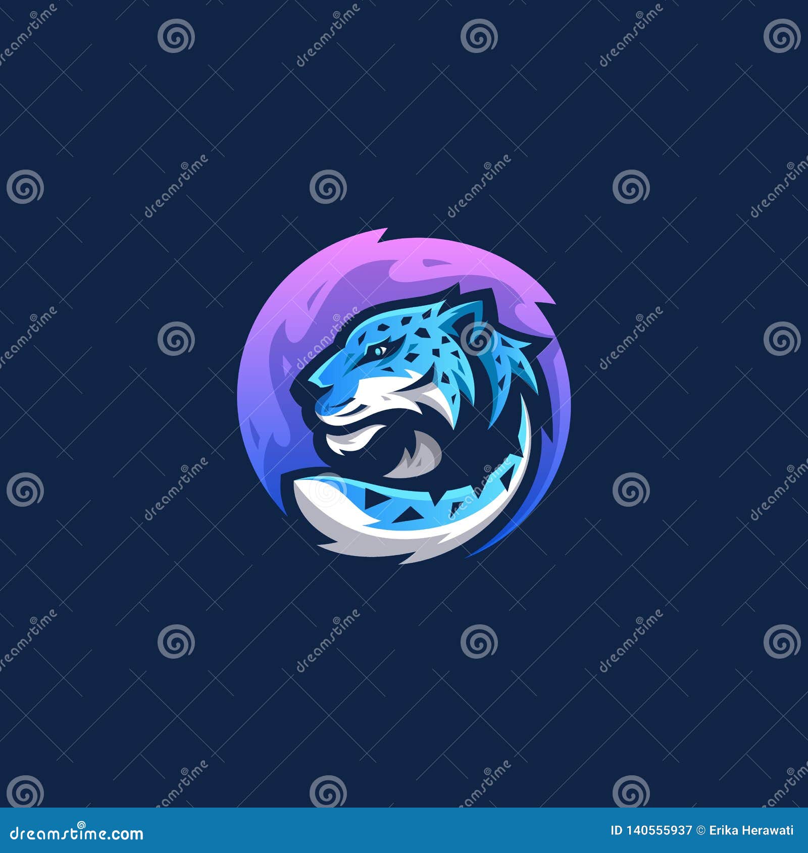 Abstract Head Leopard Illustration Vector Template Stock Vector ...