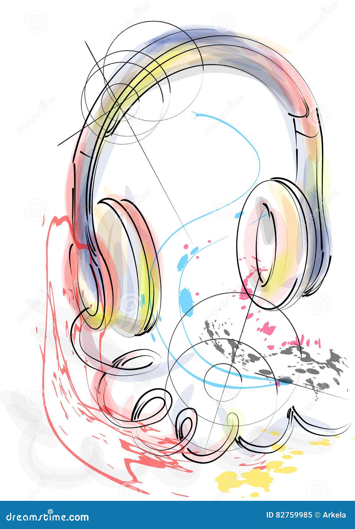 Abstract head phones stock illustration. Illustration of head - 82759985