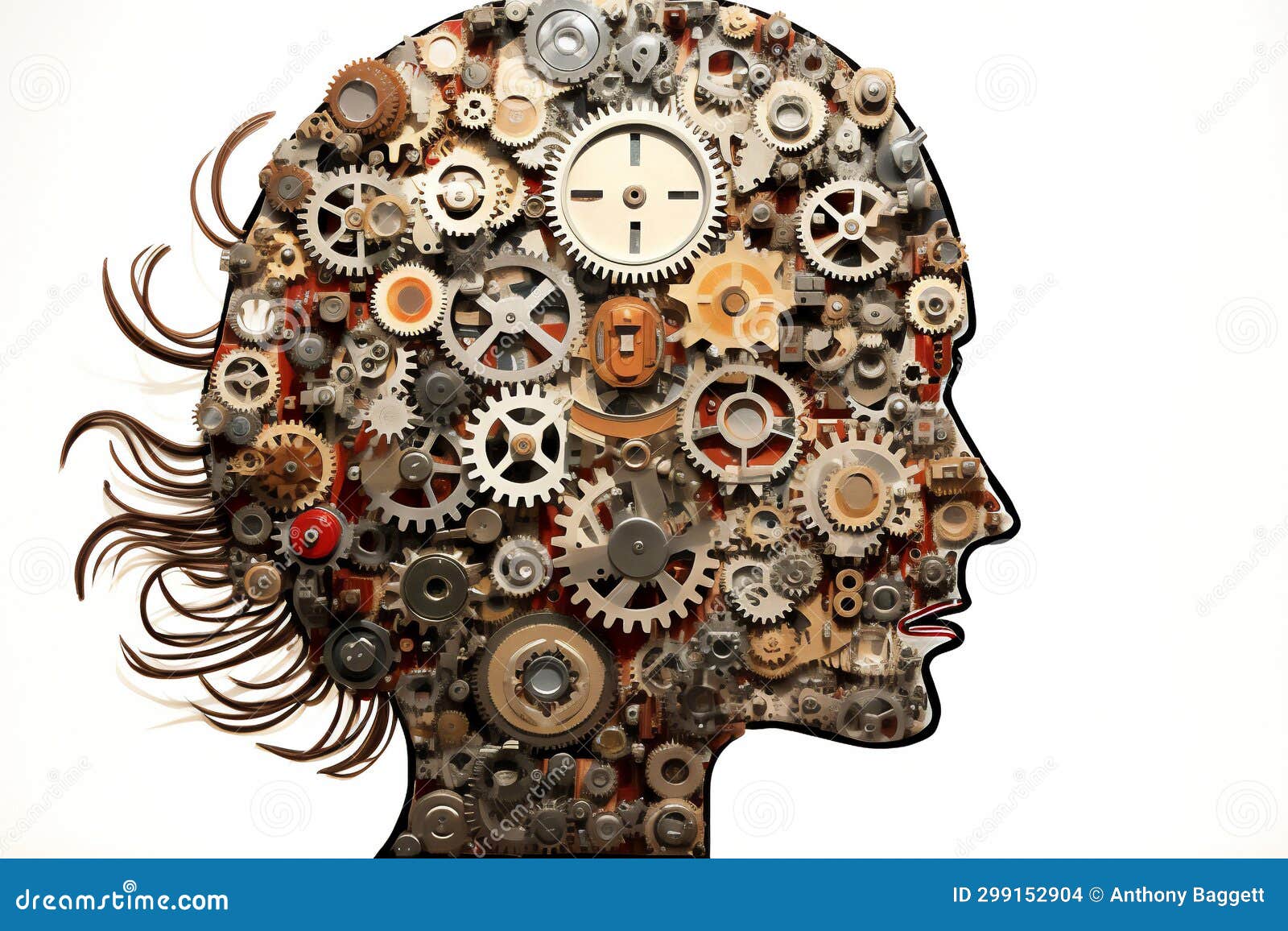 Abstract Head Portrait of an Individual S Cognitive Brain Depicted with ...