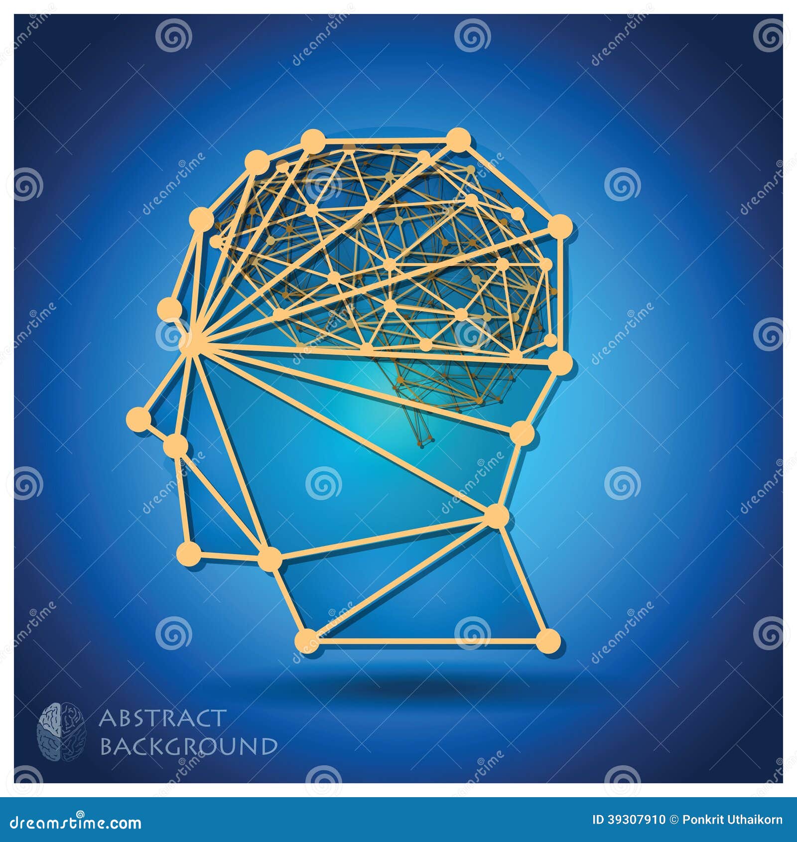 Abstract Head Shape with Brain Background Stock Vector - Illustration ...