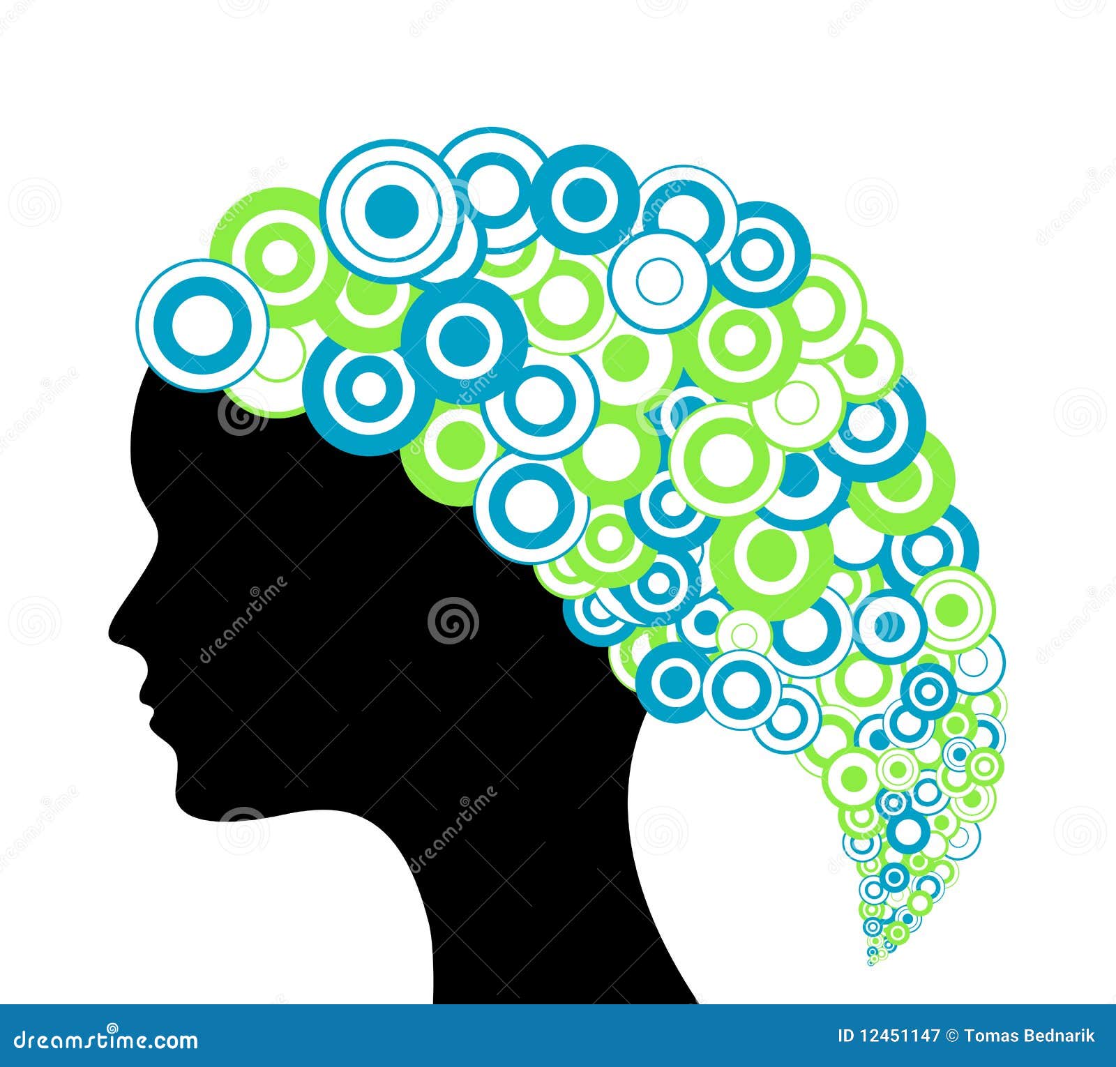 Abstract head silhouette stock vector. Illustration of beautiful - 12451147