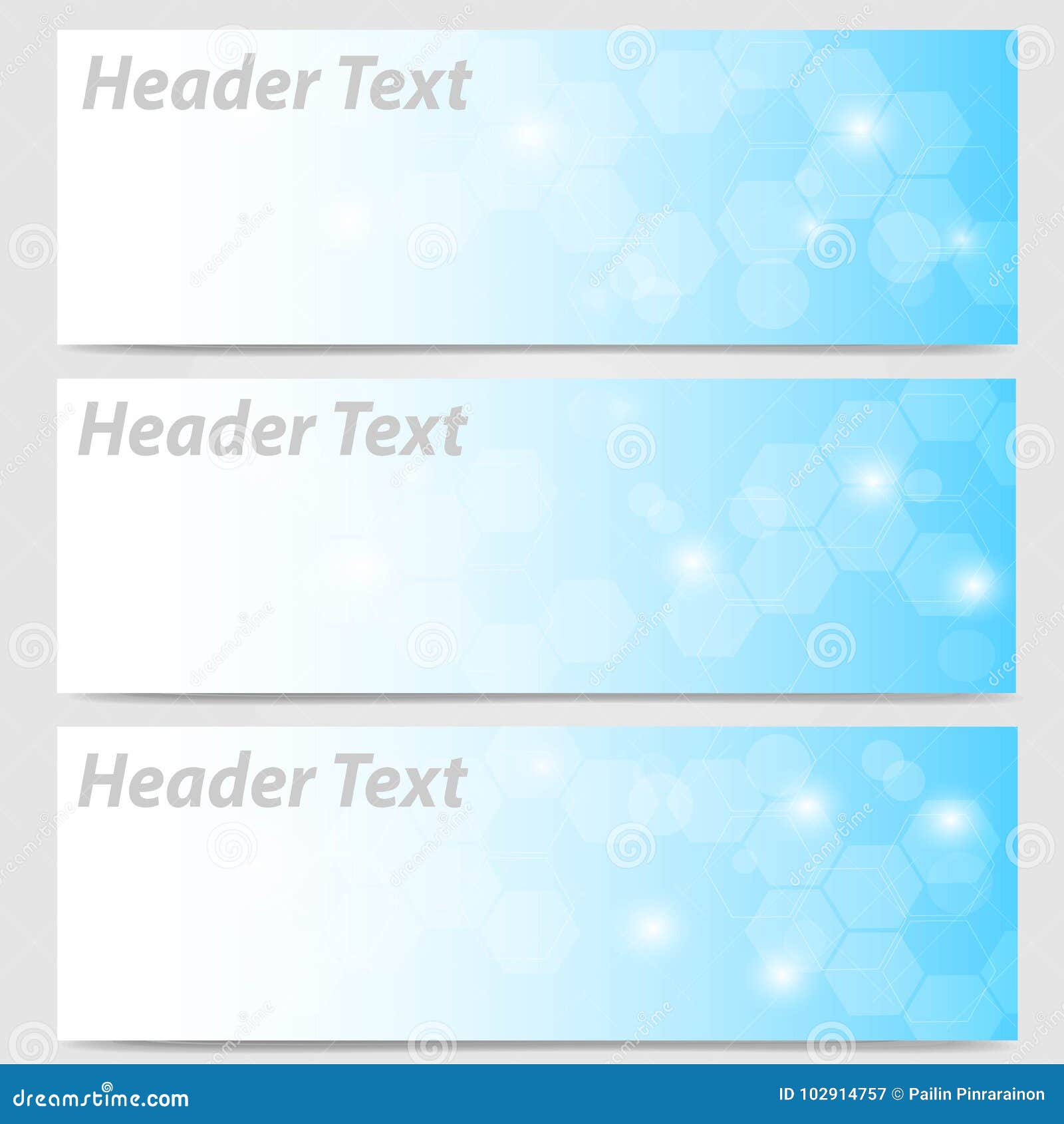 Abstract Header Banner in Blue and White Color Geometric Stock Vector ...