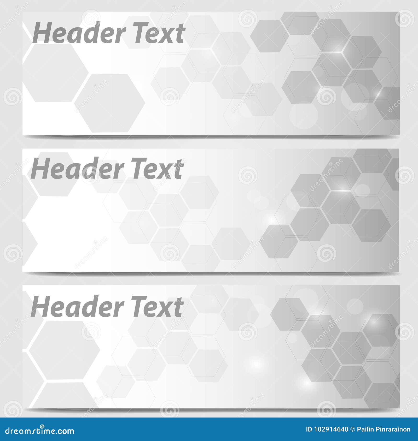 Abstract Header Banner in Grey Color Geometric Stock Illustration ...