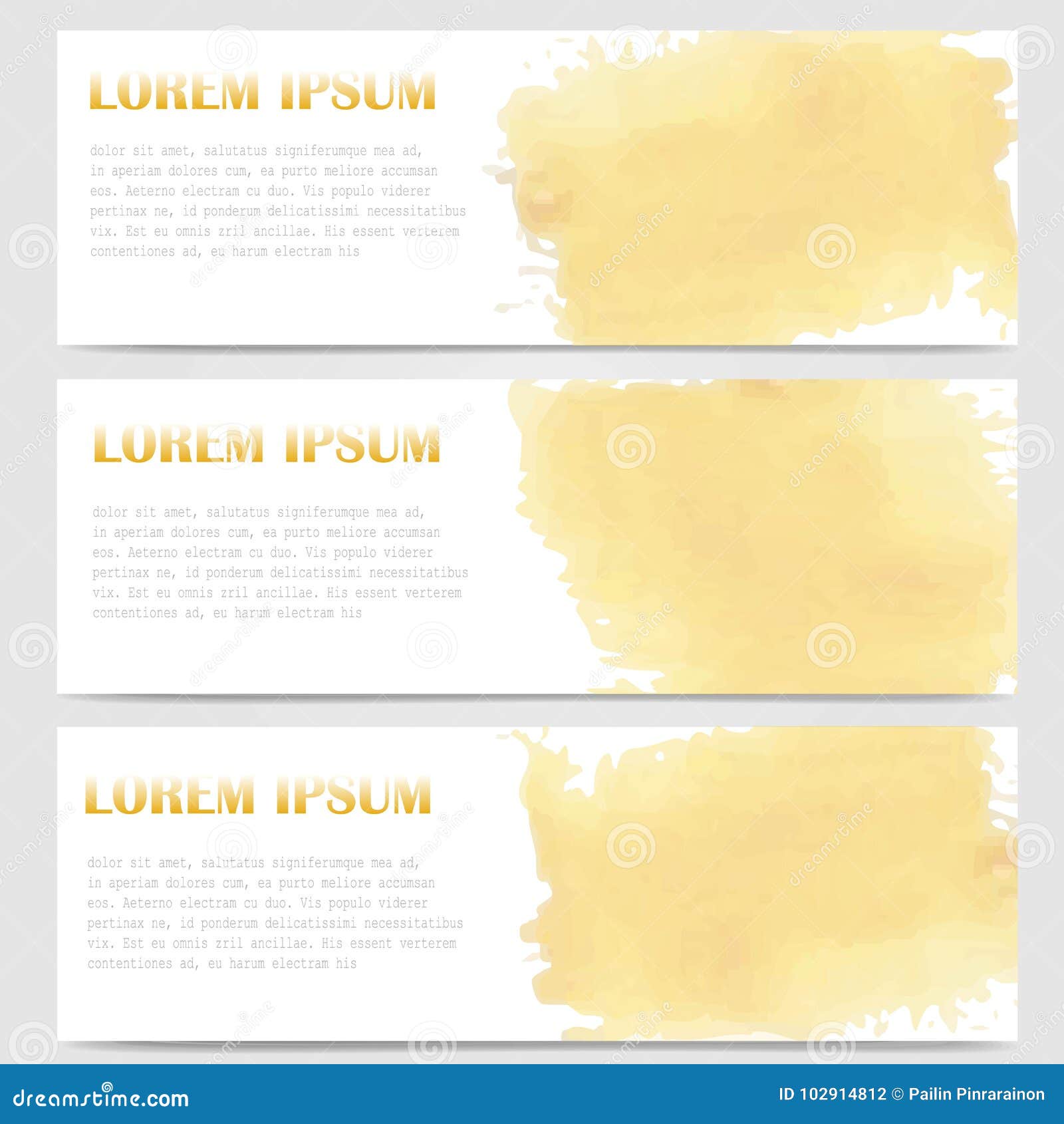 Abstract Header Banner in Yellow Color Design Stock Illustration ...