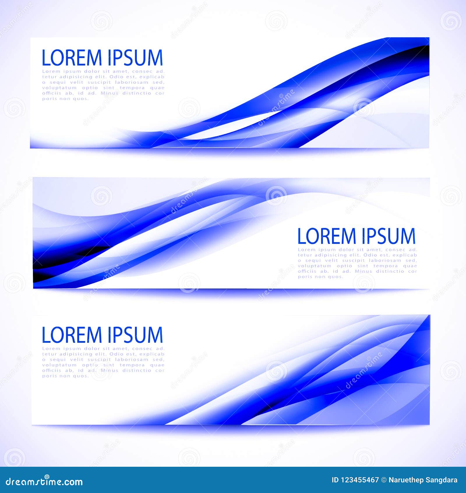 Abstract Header Blue Wave White Design Stock Illustration ...