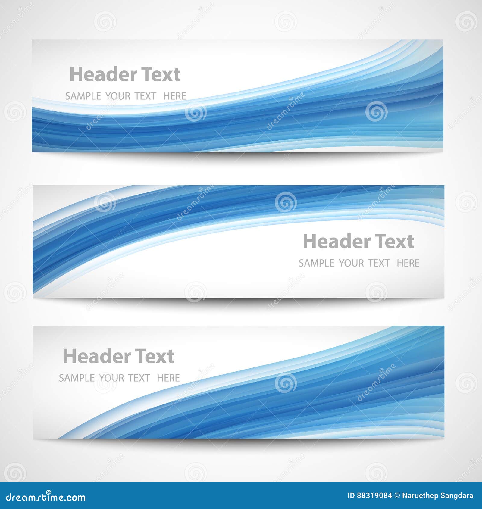Abstract Header Blue Wave White Vector Design Stock Vector ...