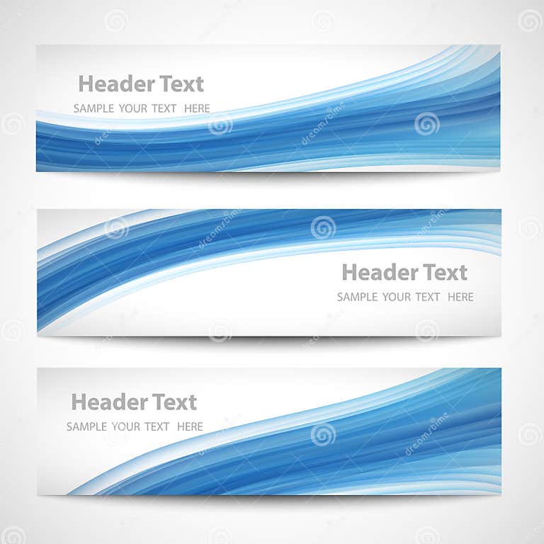 Abstract Header Blue Wave White Vector Design Stock Vector ...