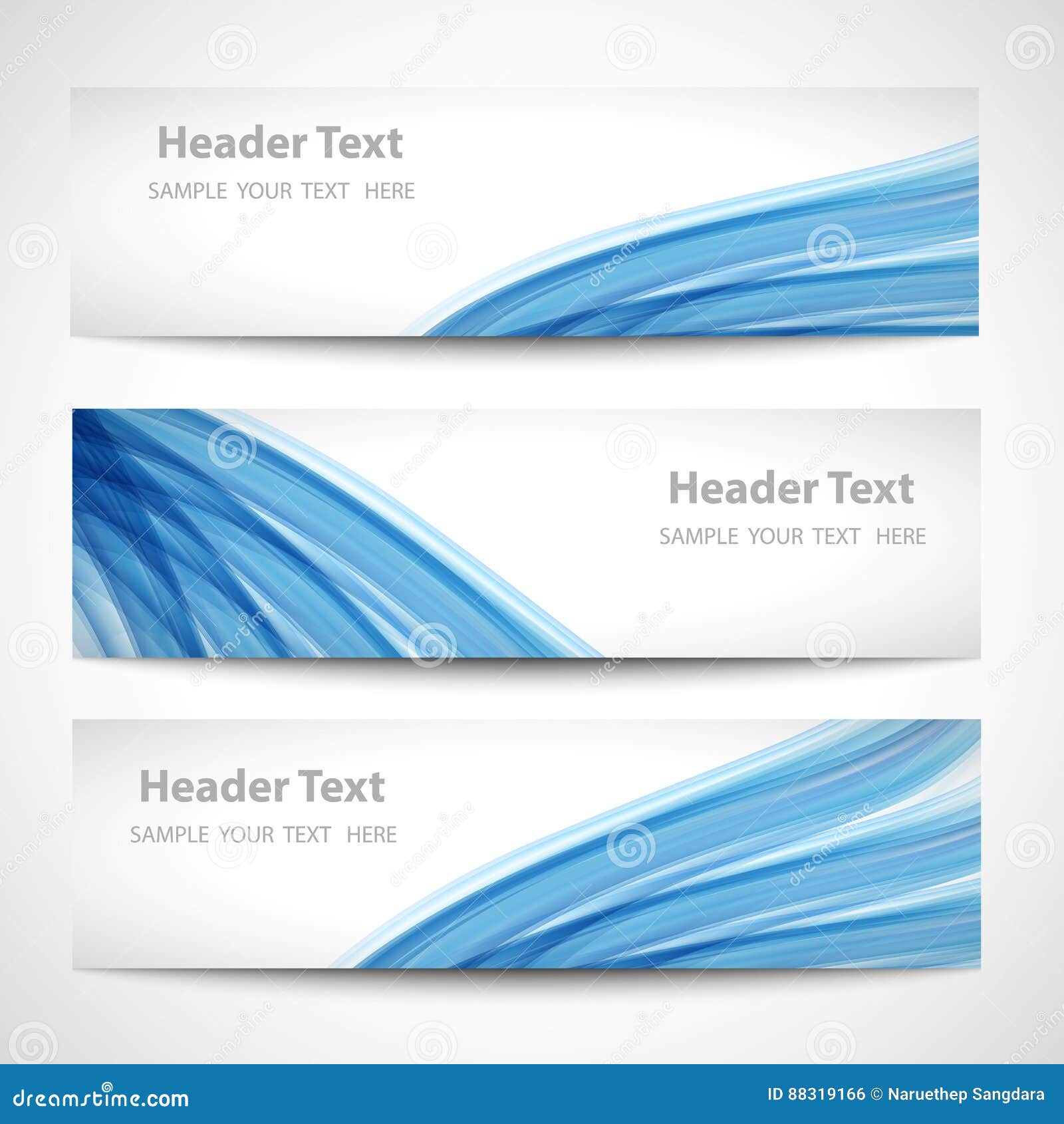 Abstract Header Blue Wave White Vector Design Stock Vector ...