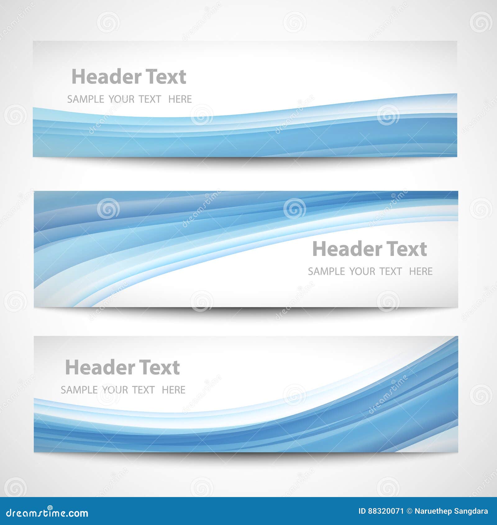 Abstract Header Blue Wave White Vector Design Stock Vector ...