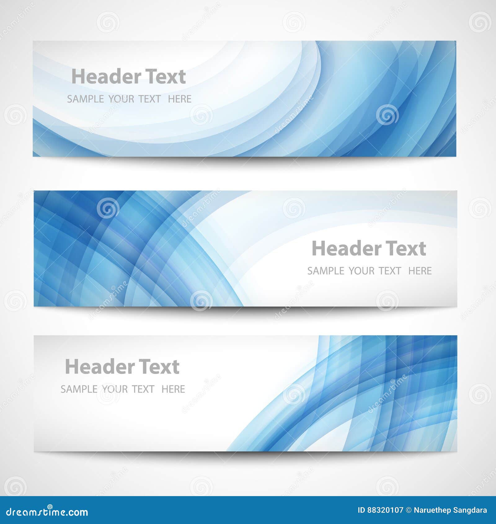 Abstract Header Blue Wave White Vector Design Stock Vector ...
