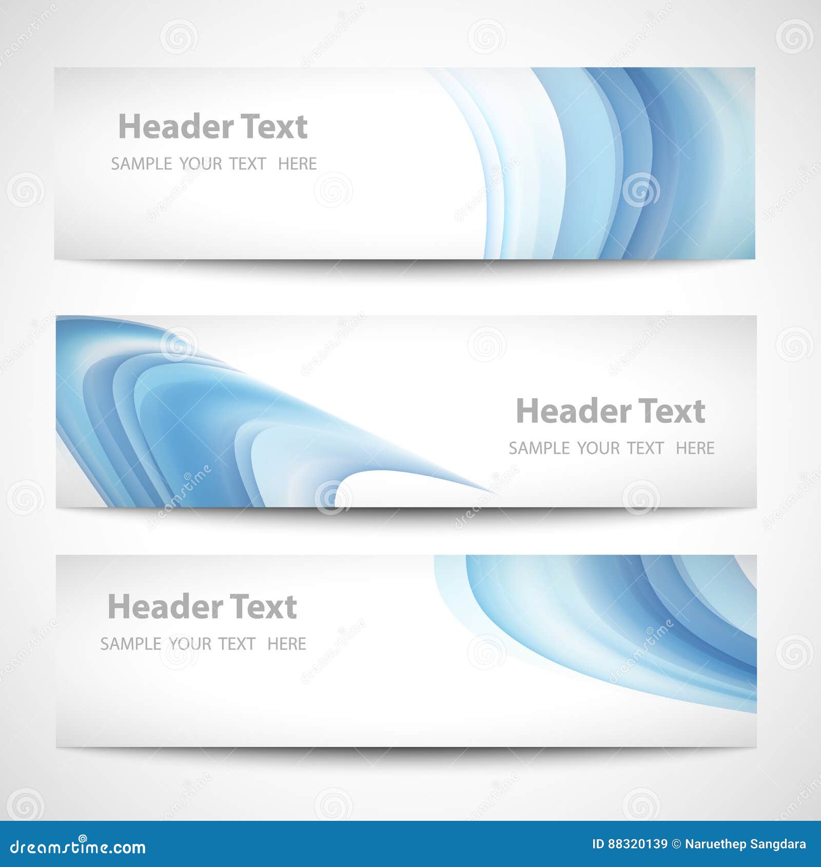 Abstract Header Blue Wave White Vector Design Stock Vector ...