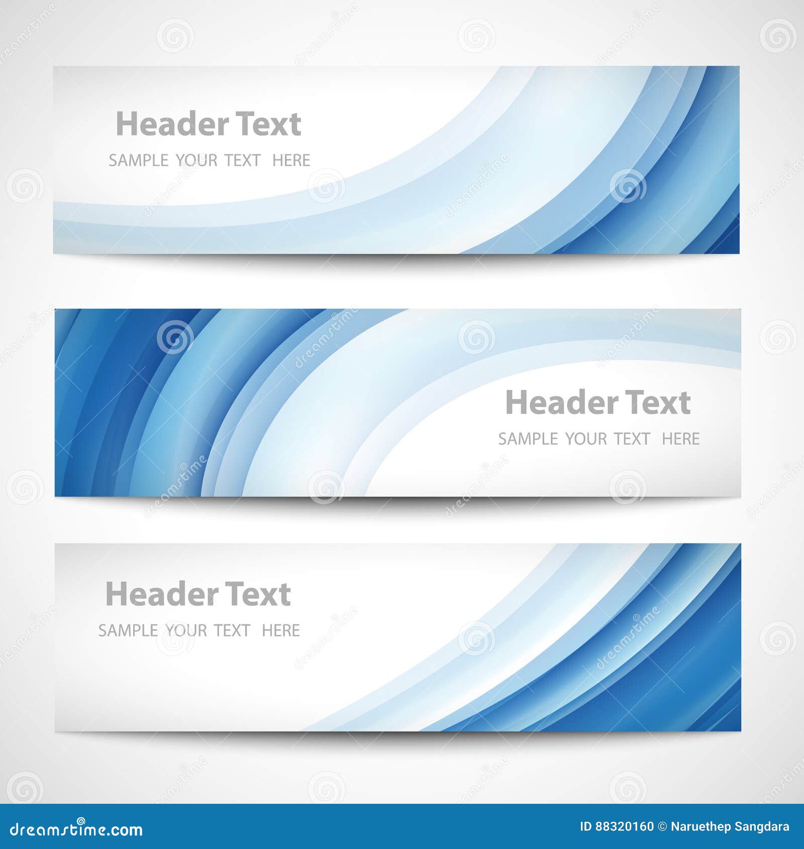 Abstract Header Blue Wave White Vector Design Stock Vector ...