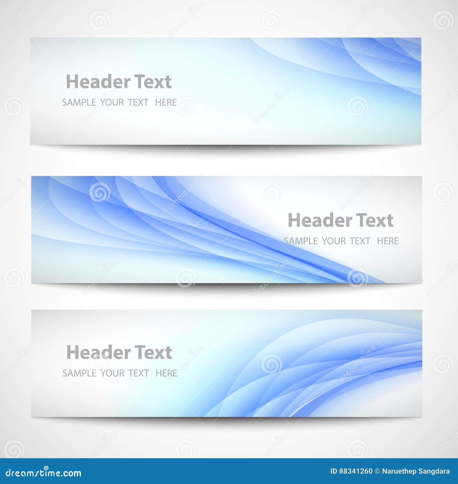 Abstract Header Blue Wave White Vector Design Stock Vector ...