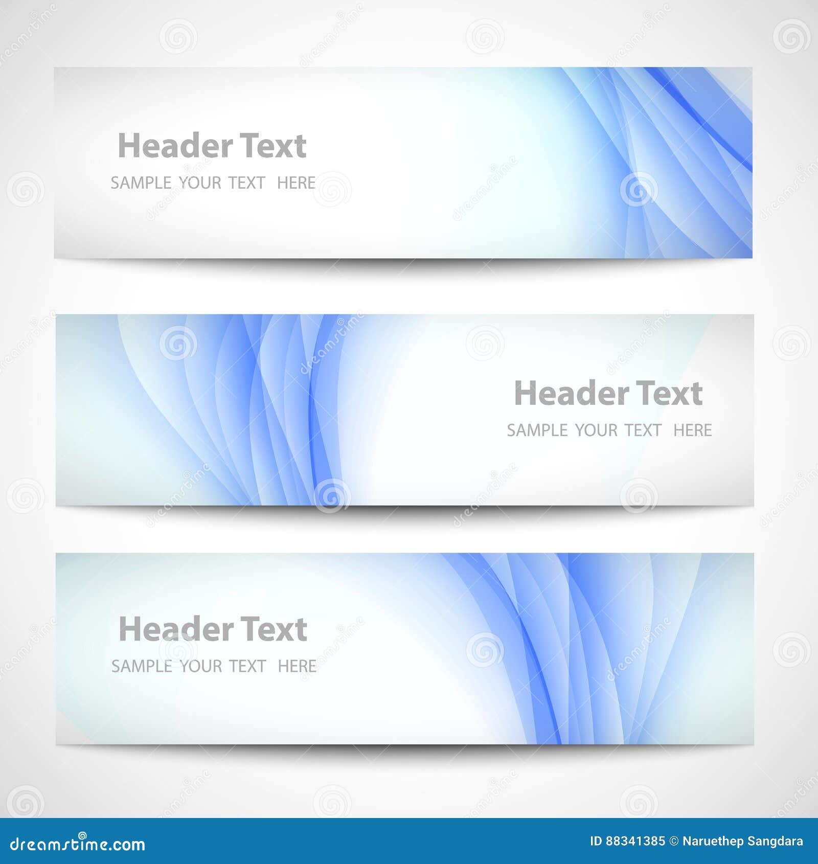 Abstract Header Blue Wave White Vector Design Stock Vector ...