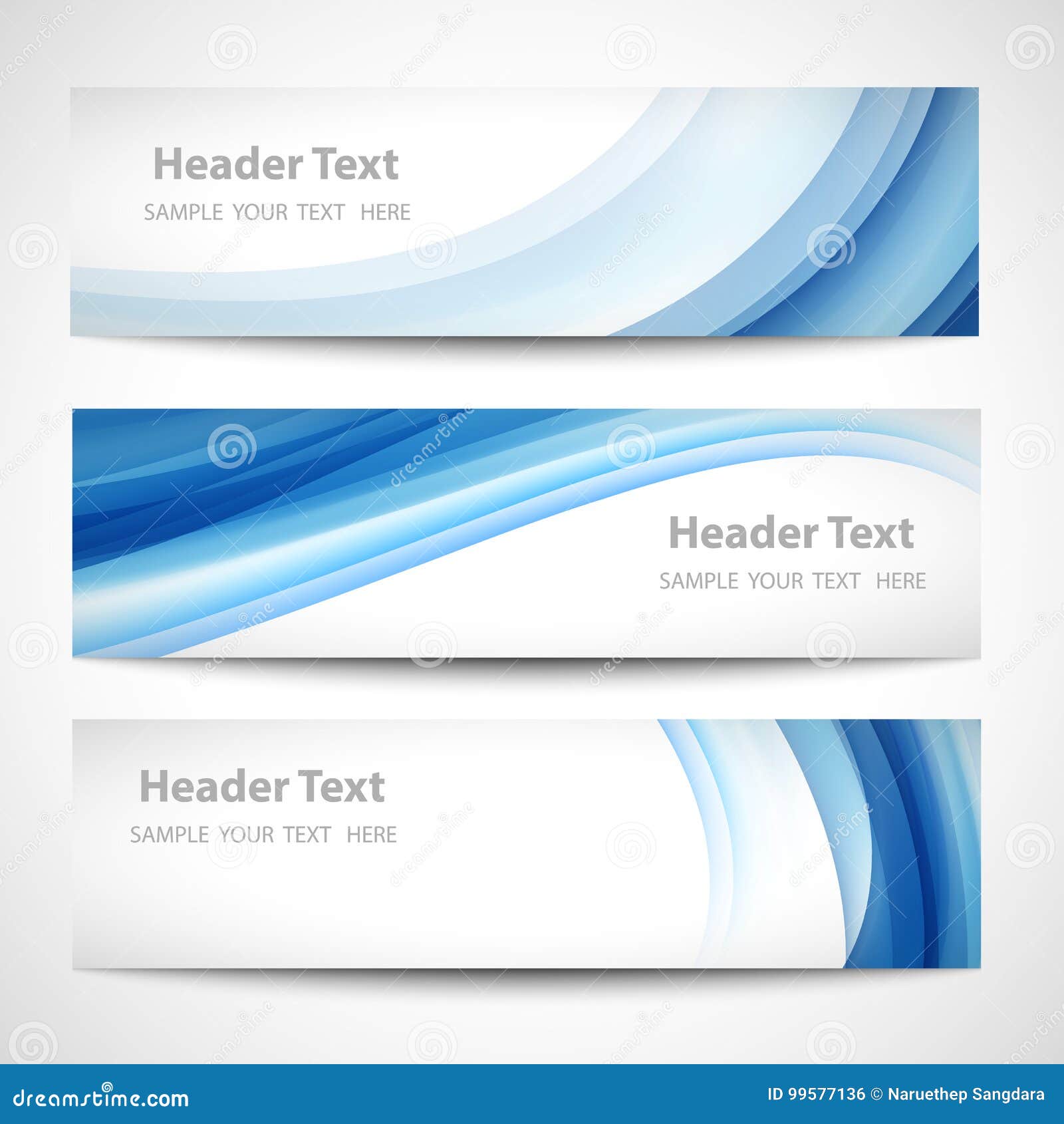 Abstract Header Blue Wave White Vector Design Stock Vector ...