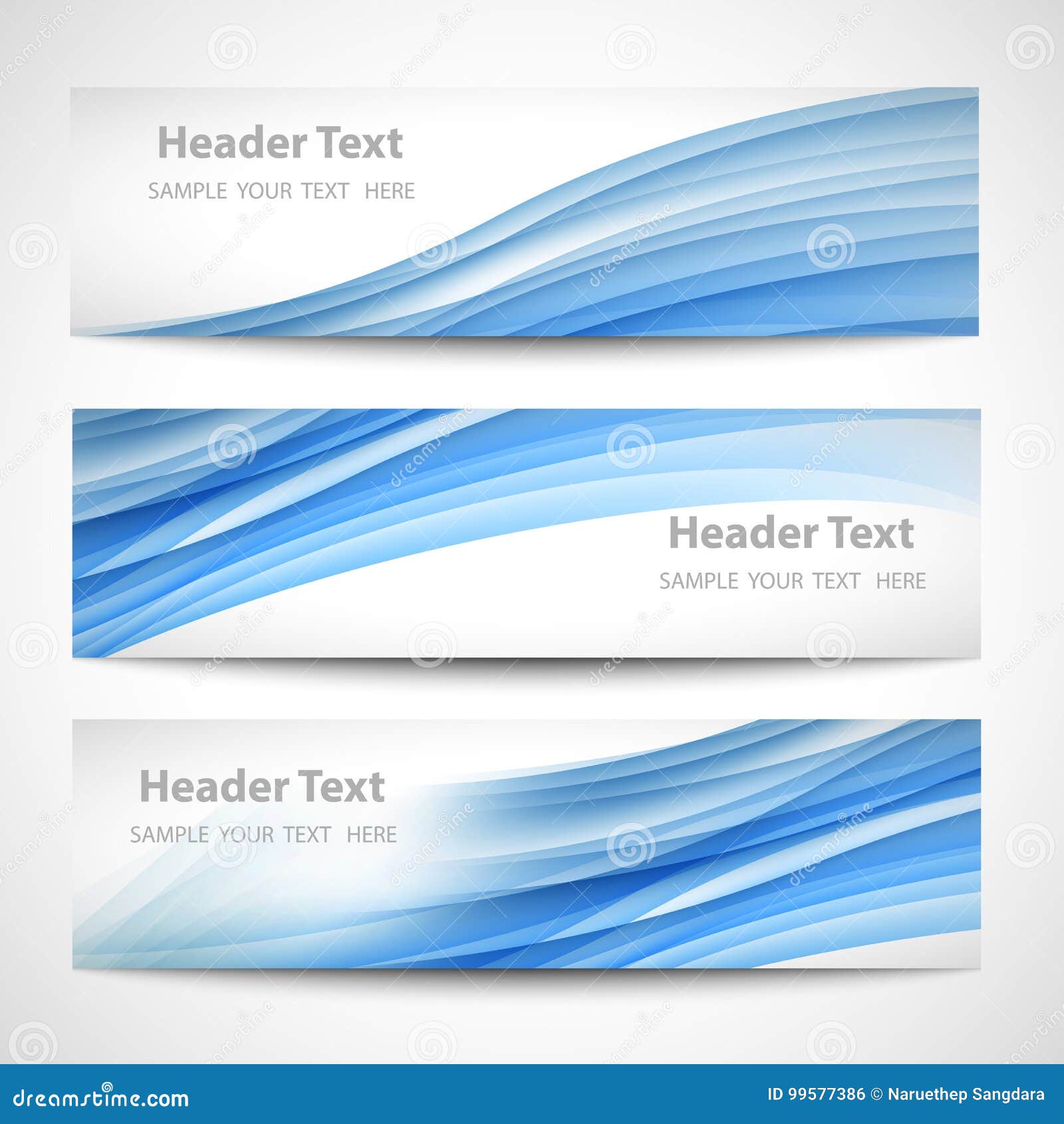 Abstract Header Blue Wave White Vector Design Stock Vector ...