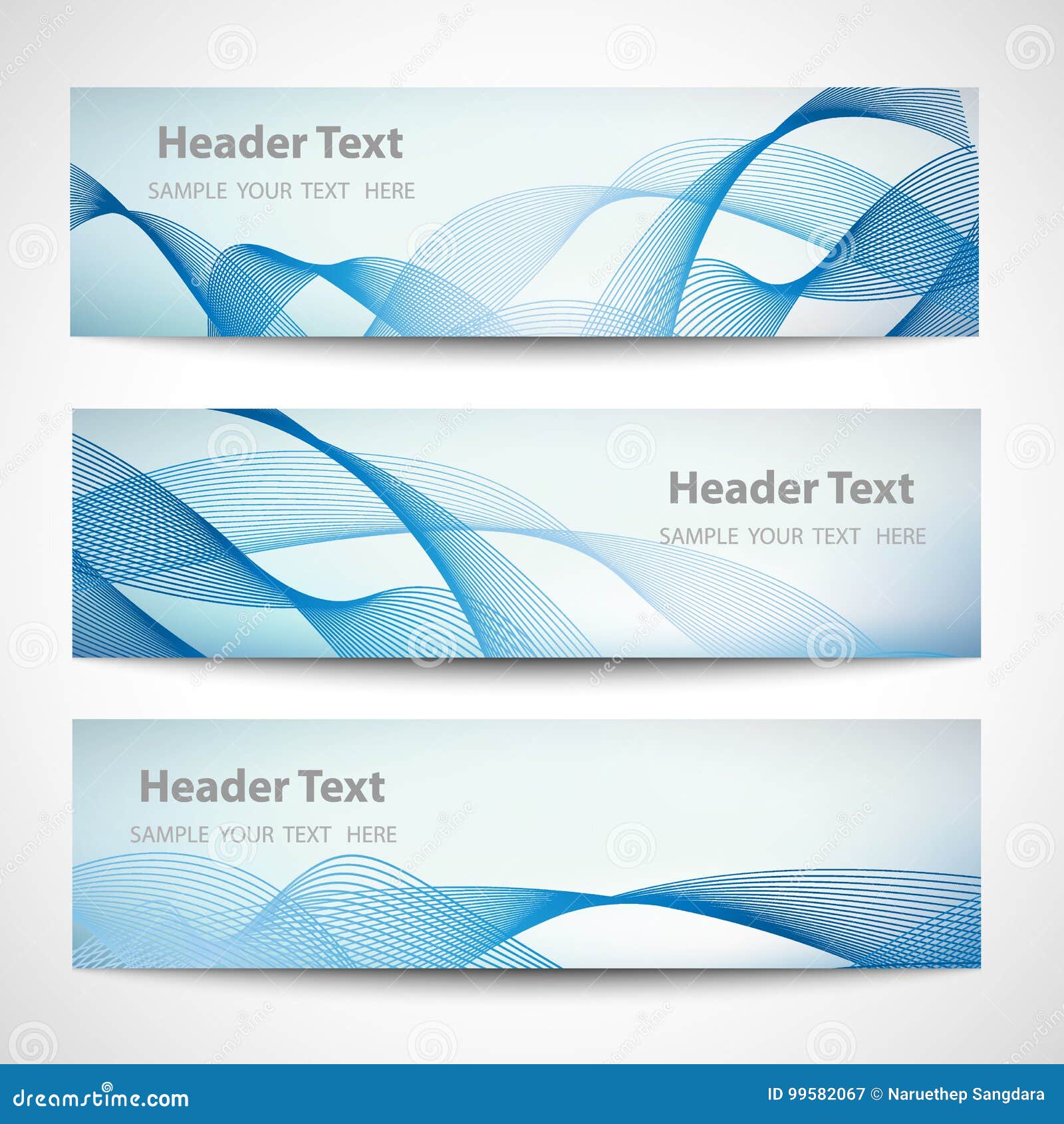 Abstract Header Blue Wave White Vector Design Stock Vector ...