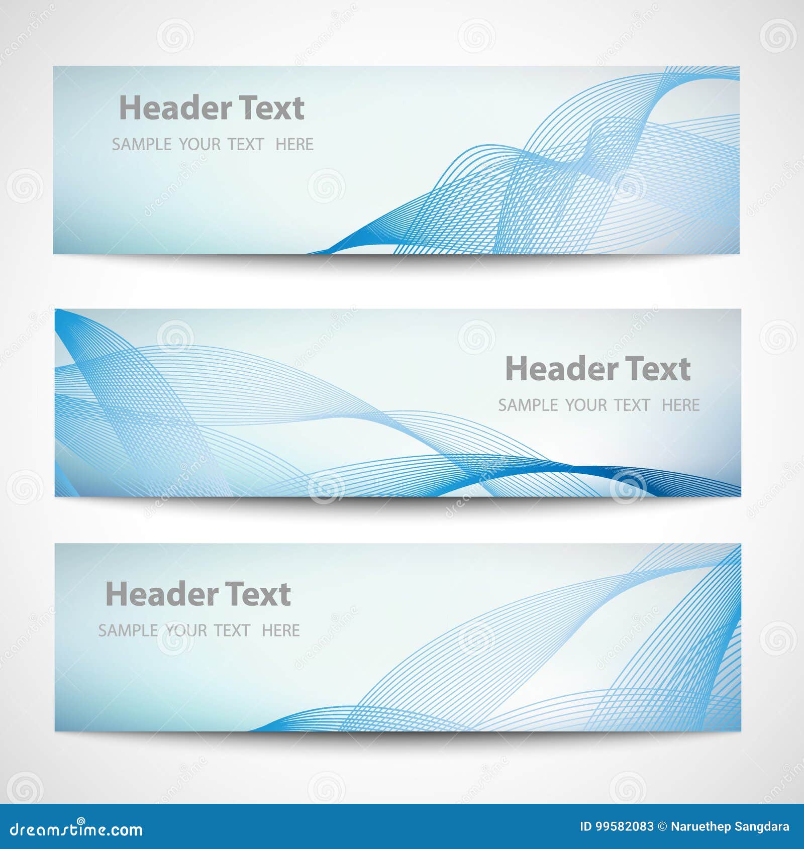 Abstract Header Blue Wave White Vector Design Stock Vector ...